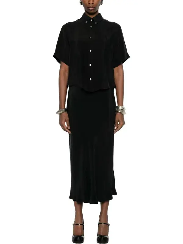 MAISON MARGIELA Slip A-line Midi Skirt - Black