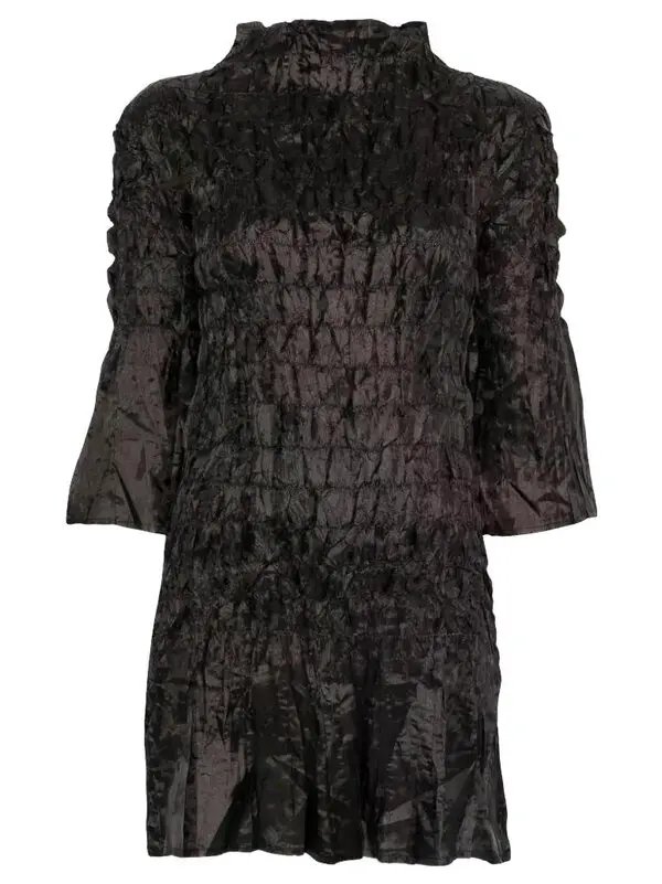 GONGDID DESIGN Funnel-neck Mini A-line Dress - Black