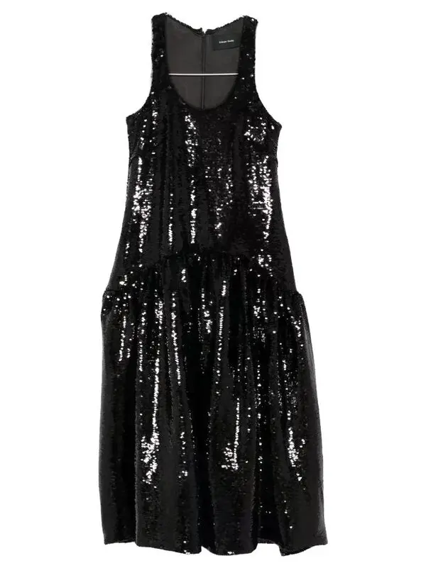 Simone Rocha Sequin-embellished Midi Dress - Black