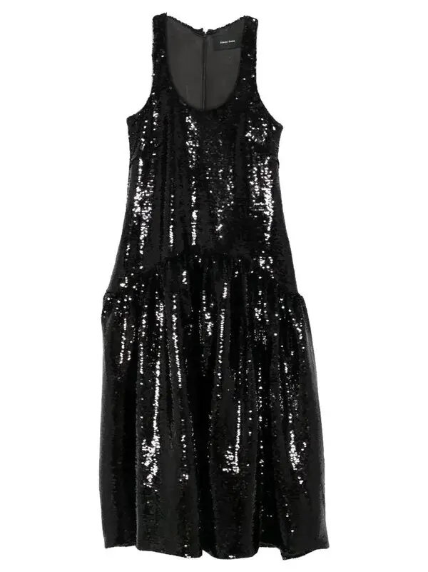 Simone Rocha Sequin-embellished Midi Dress - Black