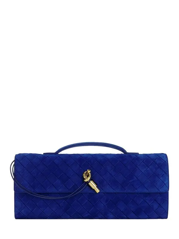 Bottega Veneta Andiamo Clutch - Blue Royal & Muse Brass