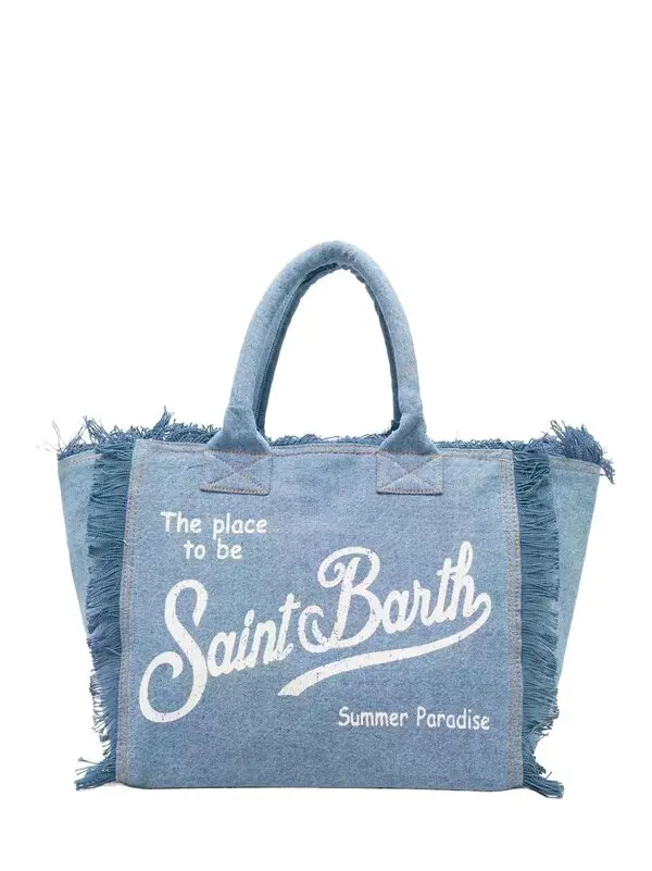 MC2 SAINT BARTH Frayed-detail Tote Bag - Blue