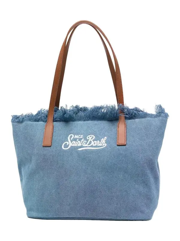 MC2 SAINT BARTH Logo-embroidered Tote Bag - Blue