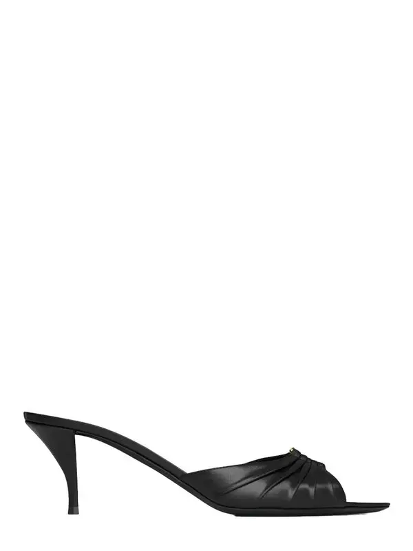 Saint Laurent Twisted Logo-detail Sandals - Black