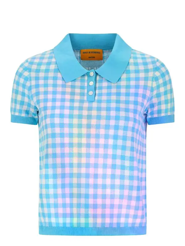 Guest In Residence Gingham Polo Shirt - Blue