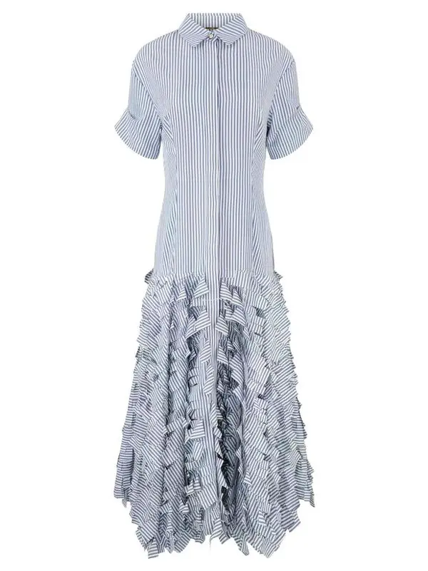 Alexis Lorelai Striped Ruffled Dress - Blue