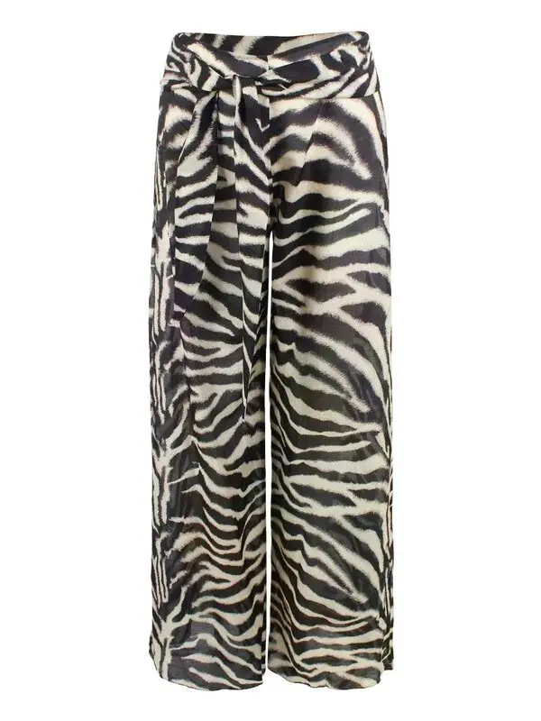 Ermanno Scervino Zebra-print Palazzo Pants - Black