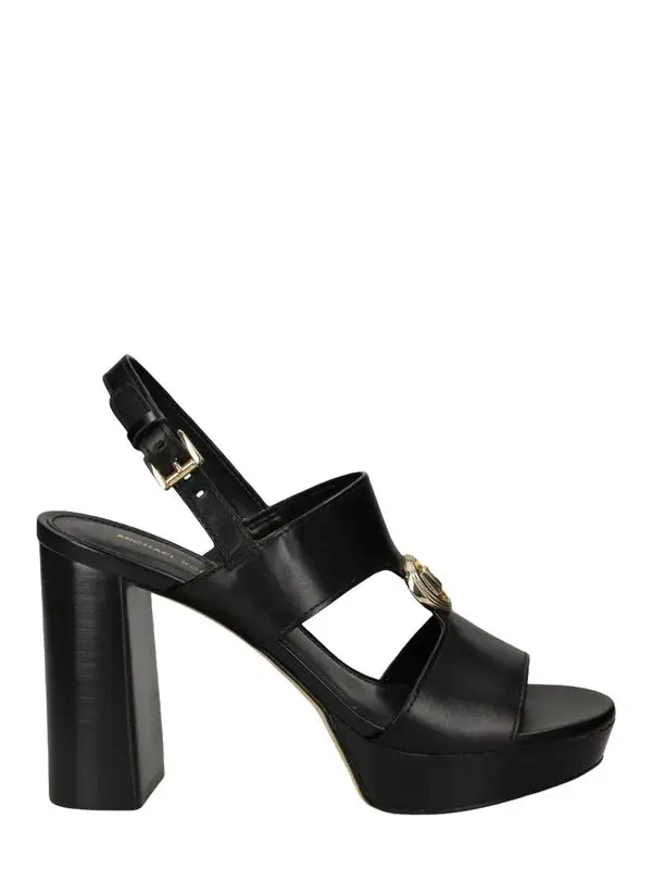 Michael Kors Erin Buckle Logo Sandals - Black