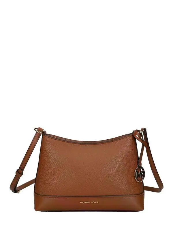 Michael Kors Cross Body Bag With Logo Charm - Brown