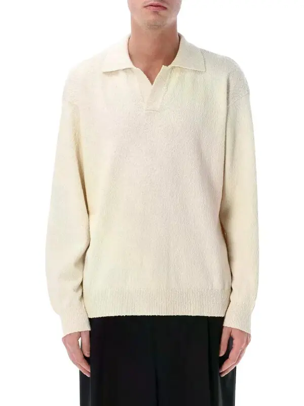 ROBERTO COLLINA Polo Collar Sweater - Neutrals