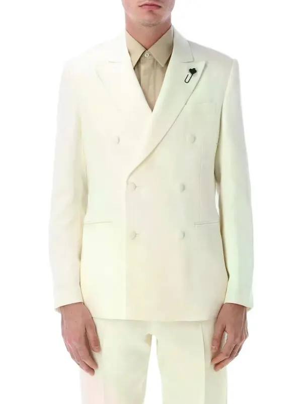LARDINI Double-breasted Jacket - White