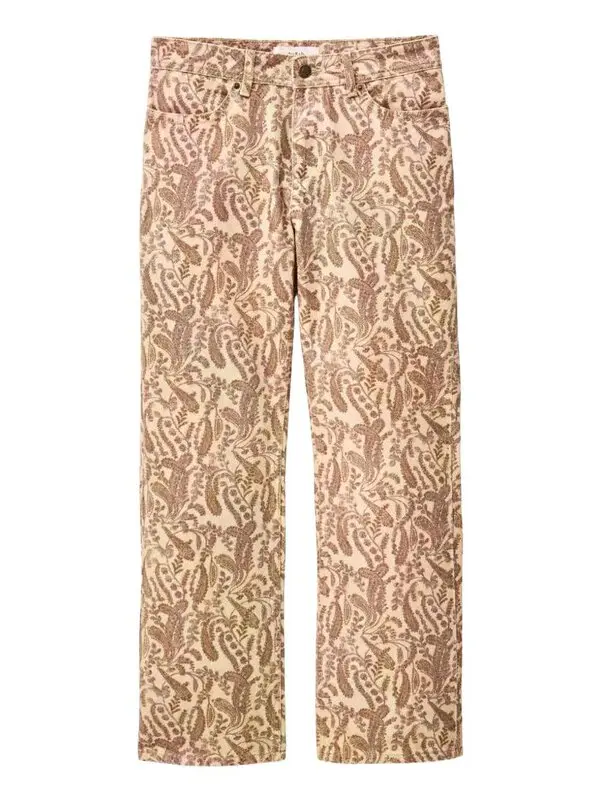 Ba&sh Tooty Paisley-print Jeans - Neutrals