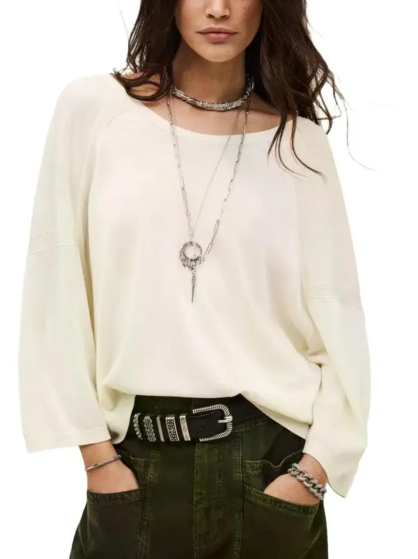 Ba&sh Open-back Buttoned Sweater - Neutrals