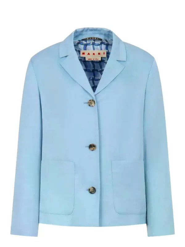 Marni Patch-pocket Single-breasted Jacket - Blue