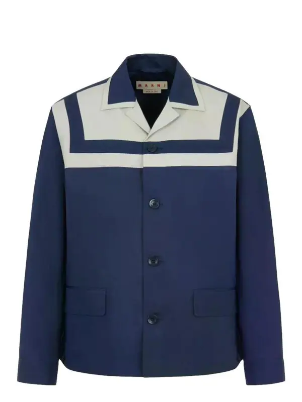 Marni Striped Yoke Cuban Blazer - Blue