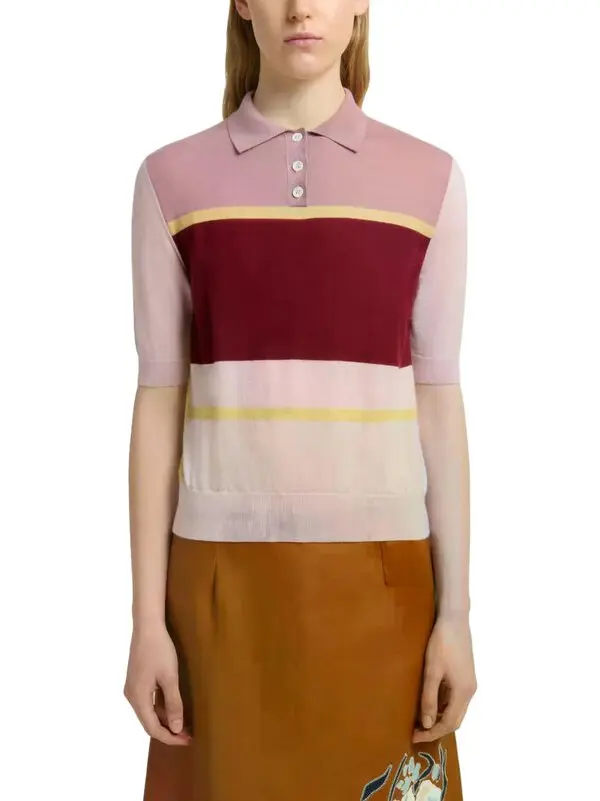 Marni Colour-block Striped Shirt - Pink