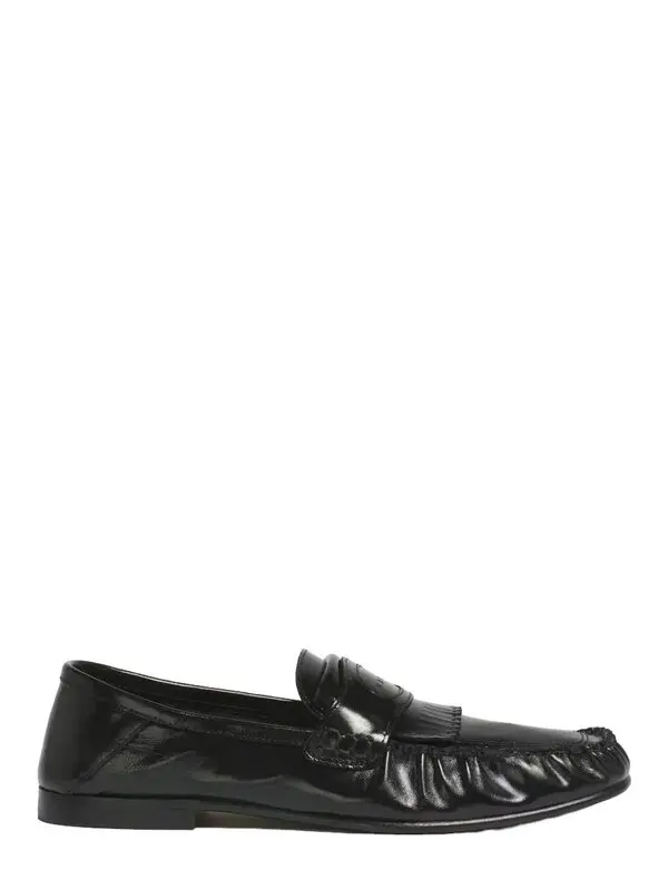 Marni Fringe Leather Loafer - Black