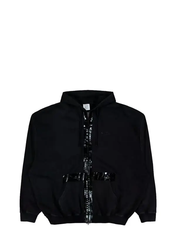 Vetements Taped Zip-up Hoodie - Black