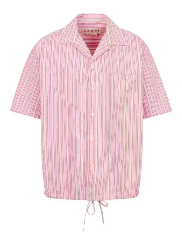 Marni Striped Drawstring Shirt - Pink