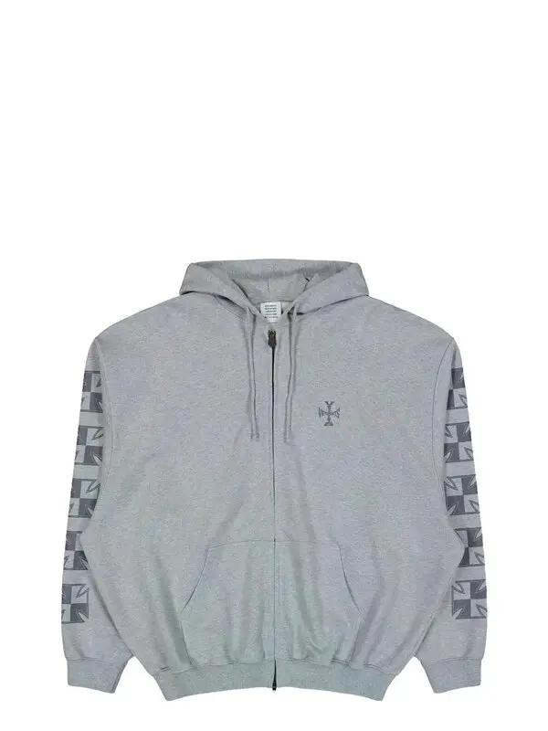 Vetements Logo Zip-up Hoodie - Grey