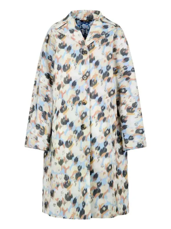 Marni Printed Button Parka Coat - Neutrals