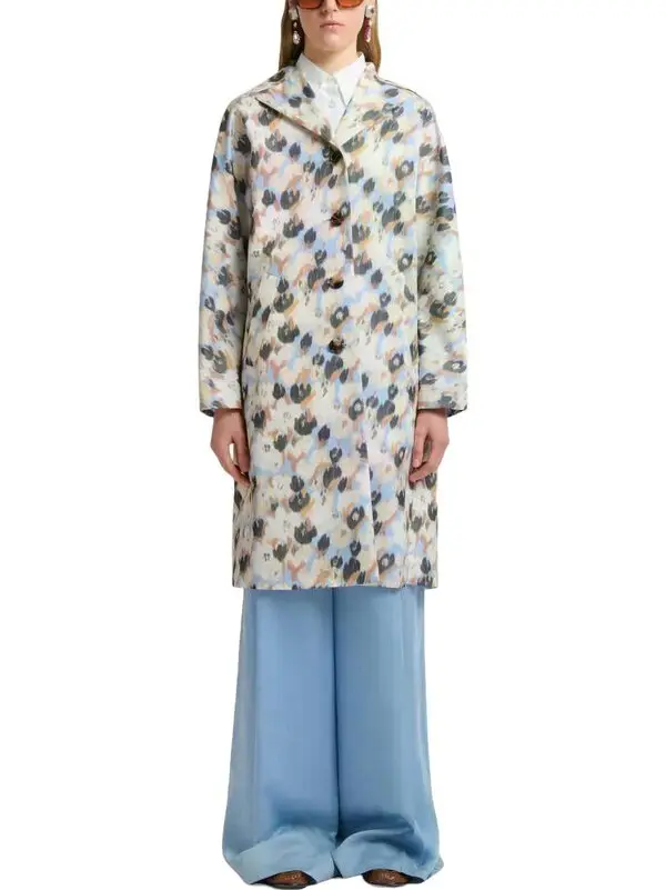 Marni Printed Button Parka Coat - Neutrals