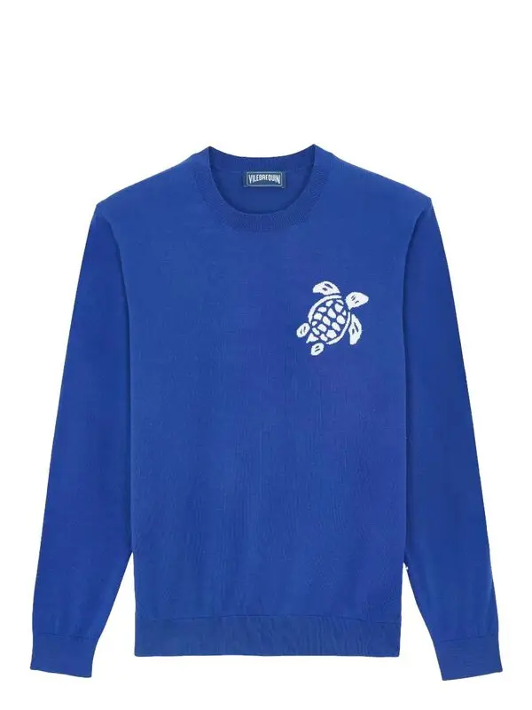 Vilebrequin Logo-jacquard Cotton Sweater - Blue