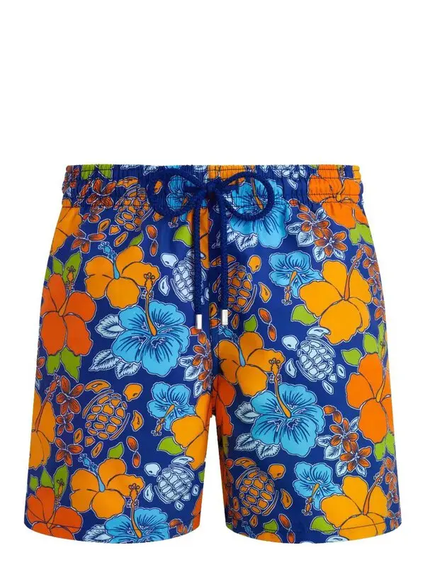 Vilebrequin Floral-print Swim Shorts - Blue