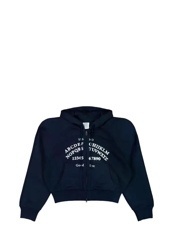 Vetements Alphabet-print Zip-up Hoodie - Blue