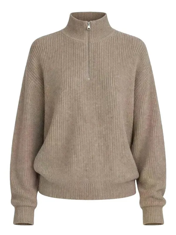 Jenni Kayne Ribbed Half-zip Sweater - Neutrals