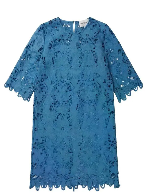 Munthe Floral-lace Mini Dress - Blue