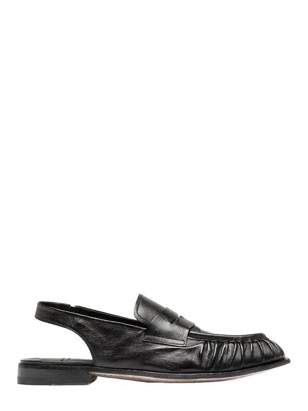 Officine Creative Solitude 102 Ruched Leather Loafers - Black