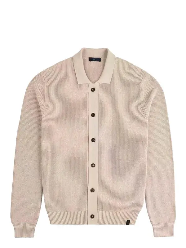 FAY Buttoned Ribbed Cardigan - Neutrals