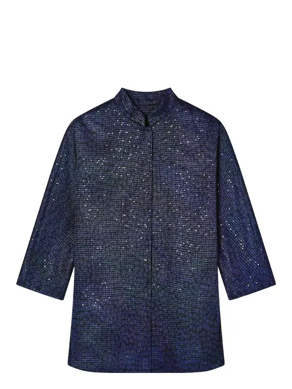 Giorgio Armani Sequin Embellished Coat - Blue