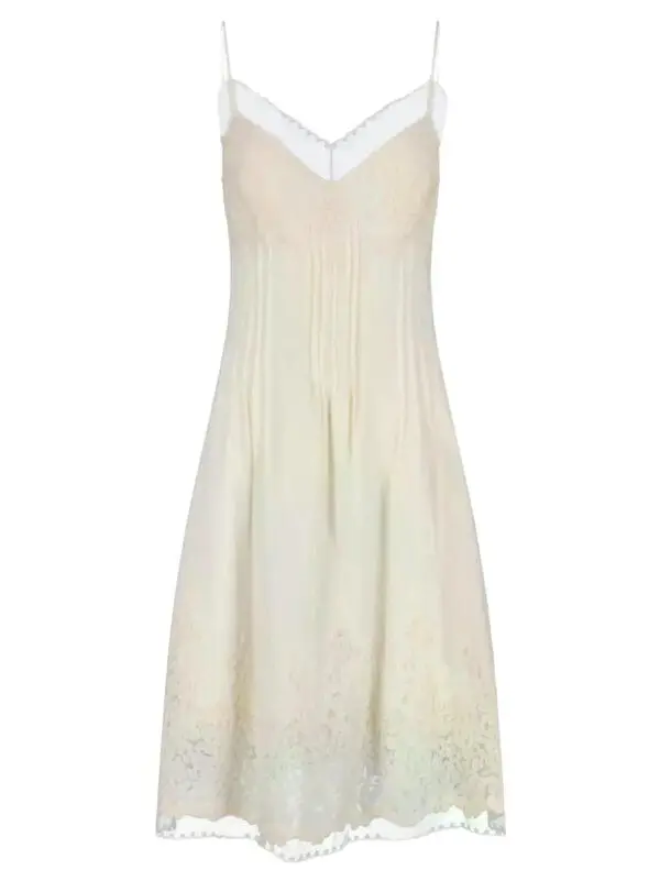 Ermanno Scervino Lace-detail A-line Midi Dress - White