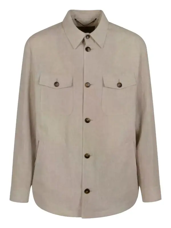 Canali Buttoned Flap-pocket Jacket - Neutrals