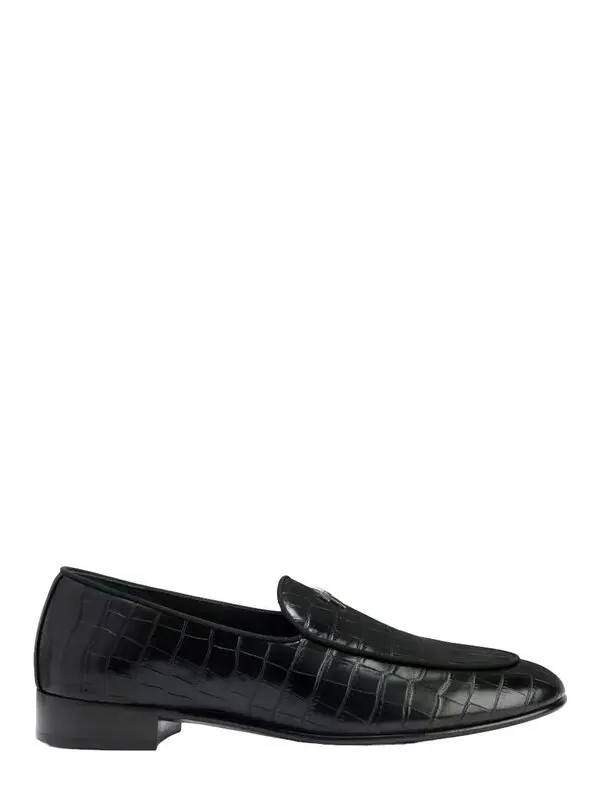 GIUSEPPE ZANOTTI Metal Logo Loafers - Black