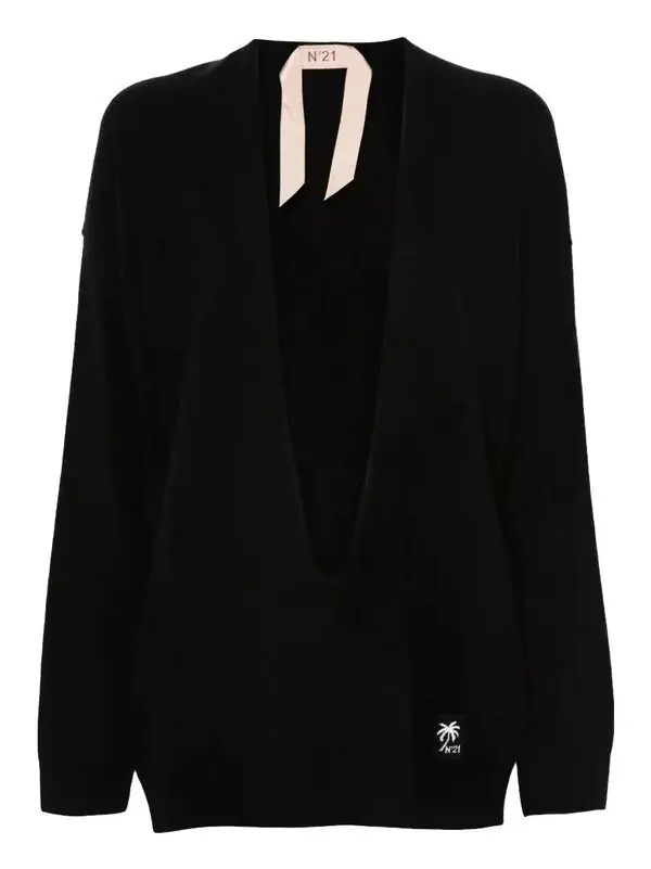 N°21 V-neck Sweater - Black