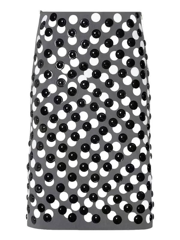 Fendi Studded Zip Skirt - Grey
