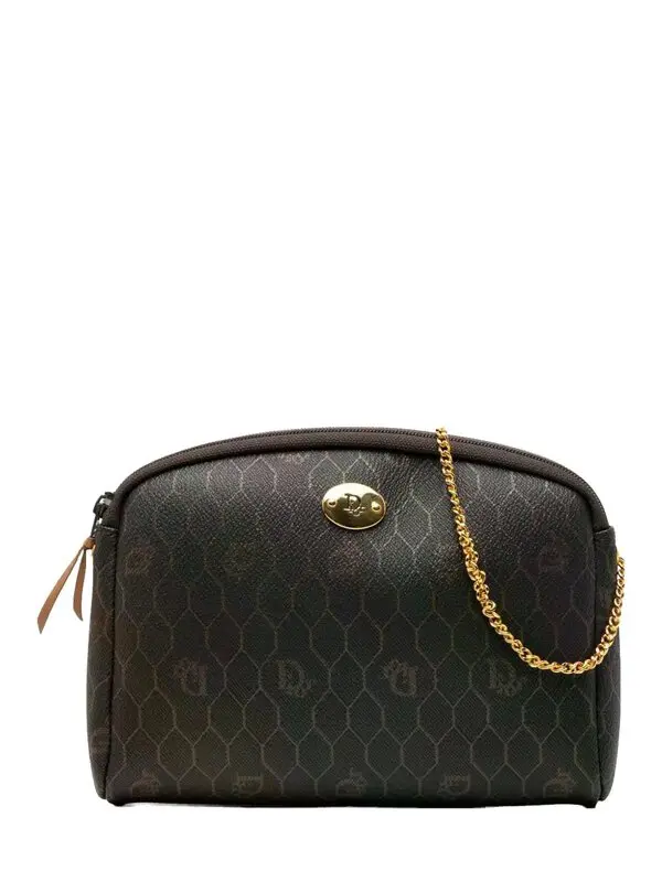 Dior 20th Century Honeycomb Coated Canvas Crossbody Bag - Black