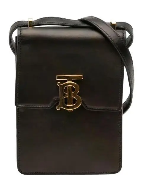 Burberry Leather Tb Robin Crossbody Bag - Black