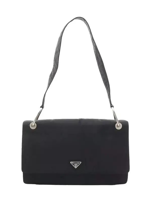 Prada 2000-2013 Tessuto Flap Shoulder Bag - Black