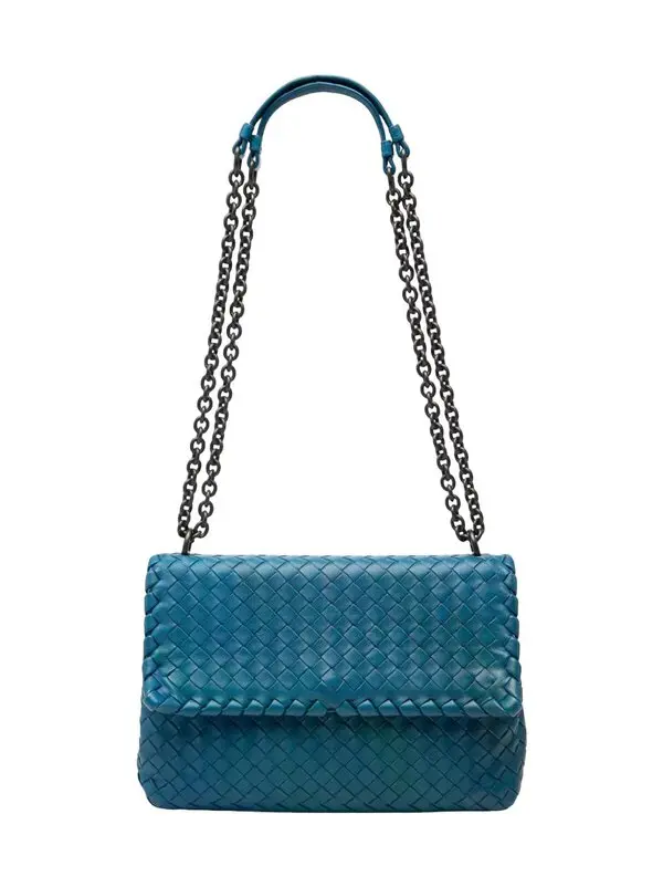 Bottega Veneta Small Nappa Intrecciato Olimpia Shoulder Bag - Blue
