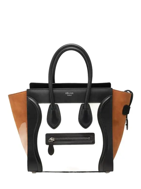 Celine 2018 Micro Tricolor Leather Luggage Tote - Multicolour