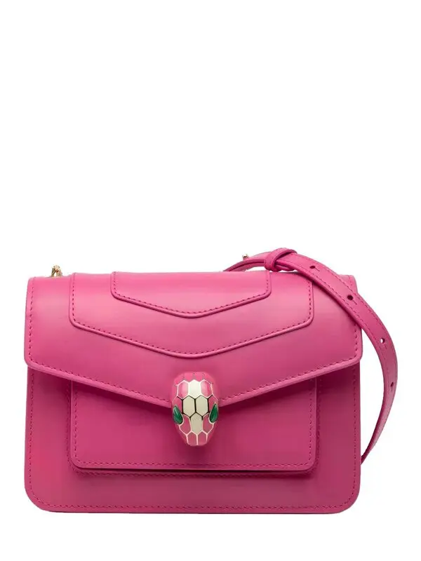 BVLGARI Calfskin Serpenti Forever Crossbody Bag - Pink