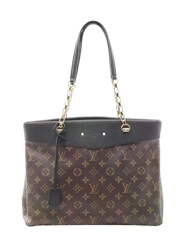 LOUIS VUITTON 2015 Monogram Pallas Shopper Tote Bag - Brown