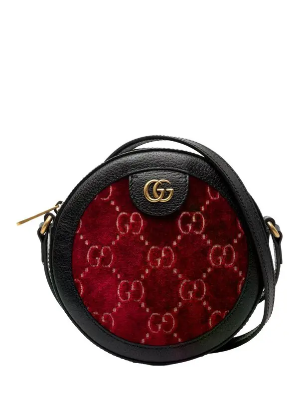 Gucci Gg Marmont Velvet Crossbody Bag - Red