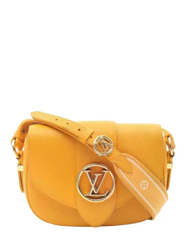 LOUIS VUITTON Grained Calfskin Pont 9 Soft Pm Crossbody Bag - Yellow