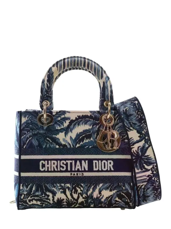 Dior 2021 Medium Lady D-lite Satchel - Blue