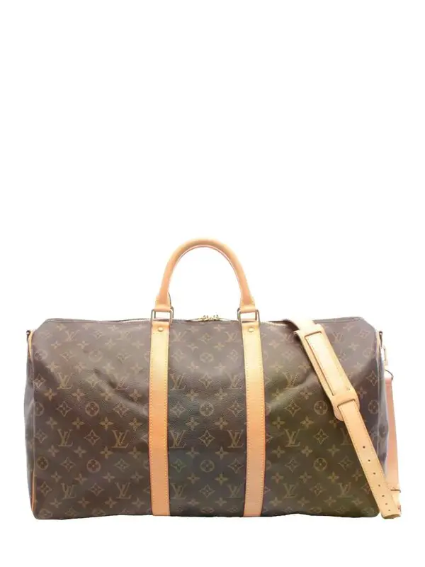 LOUIS VUITTON 2004 Monogram Keepall Bandouliere 50 Travel Bag - Brown